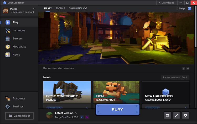 JustLauncher – Your new favorite Minecraft launcher